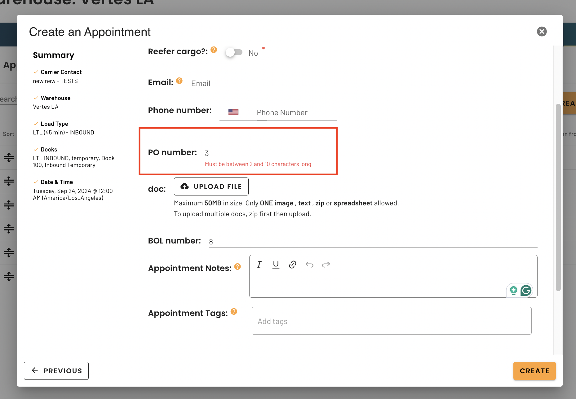 Setting Character Restriction Number And Text Fields Loadsmart