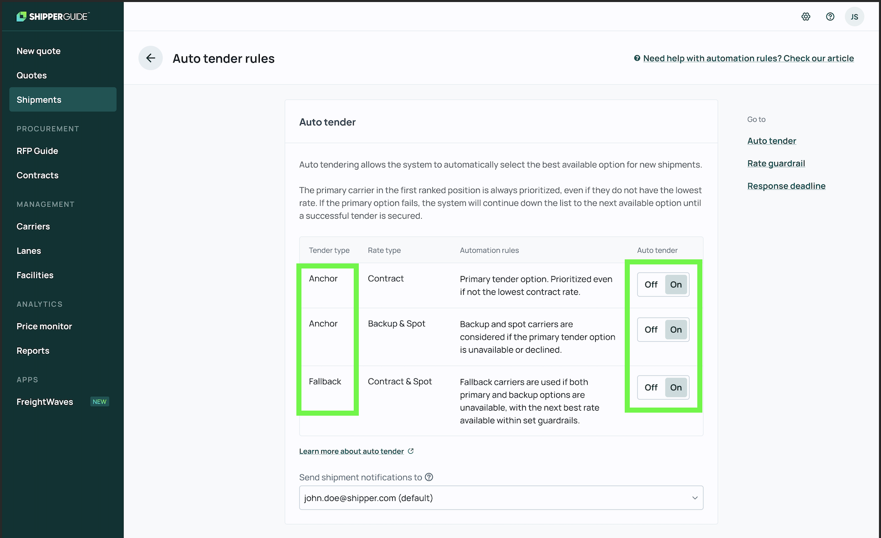[ShipperGuide] Anchor Tender and Fallback Tender: Enhancing Auto Tender ...